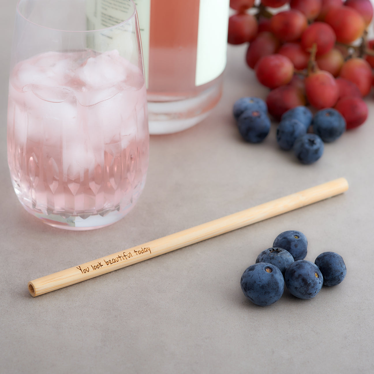 "Uplifted Sip" Reusable Bamboo Straws (7.8", 50-Pack) – Wood & Wonder