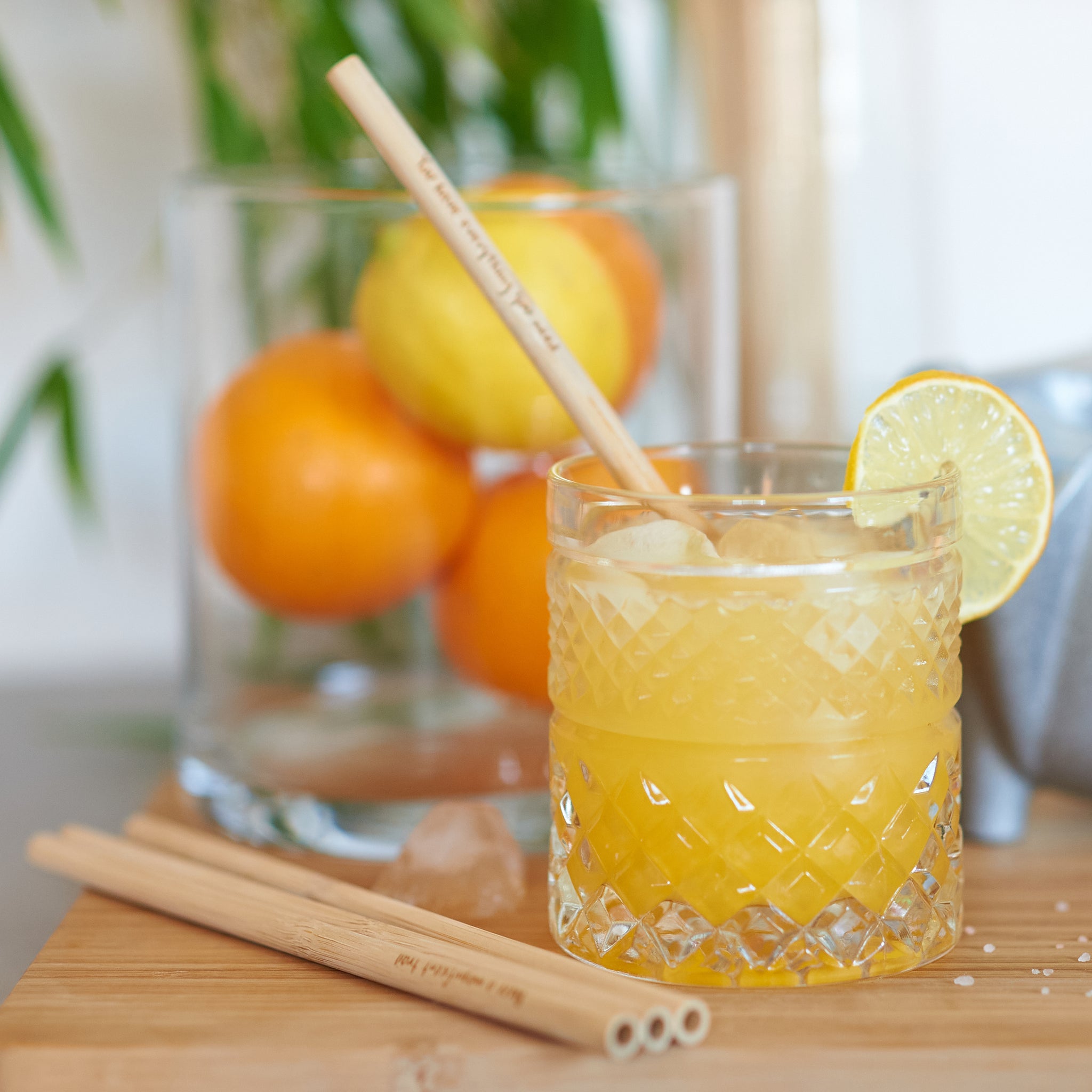 "Uplifted Sip" Reusable Bamboo Straws (7.8", 50-Pack) – Wood & Wonder